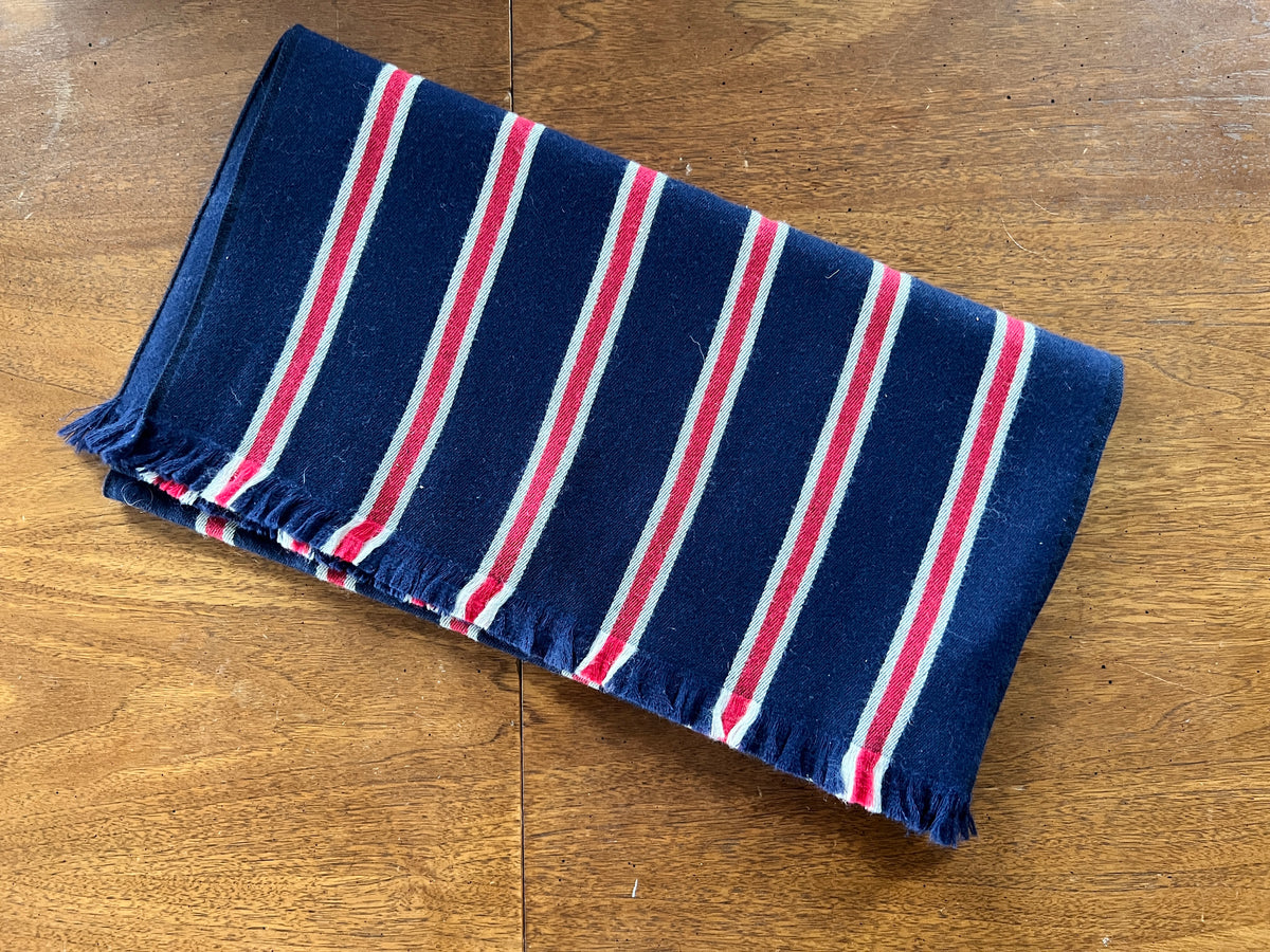 University Scarf - Navy Red Narrow MultiStripe – Halcene